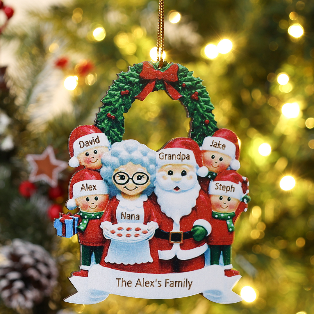 6 Names Personalized Family Wooden Christmas Xmas Tree Decoration Ornament Custom 6 Names Hanging Ornament Gifts For Family Jessemade UK