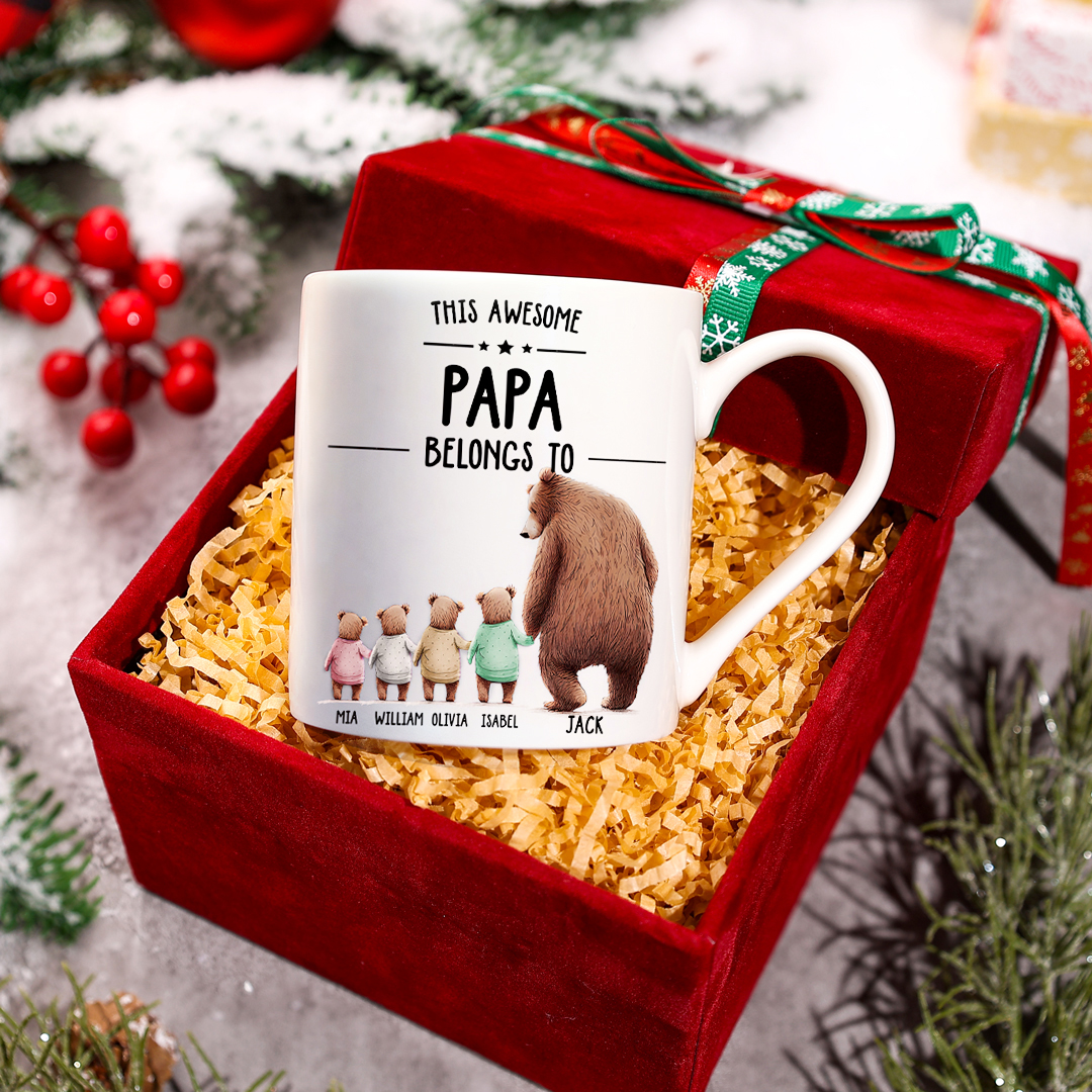 Personalised Family Bear Mug Set With Gift Box With 1 6 Names Christmas Birthday Gift Ceramic Coffee Mug