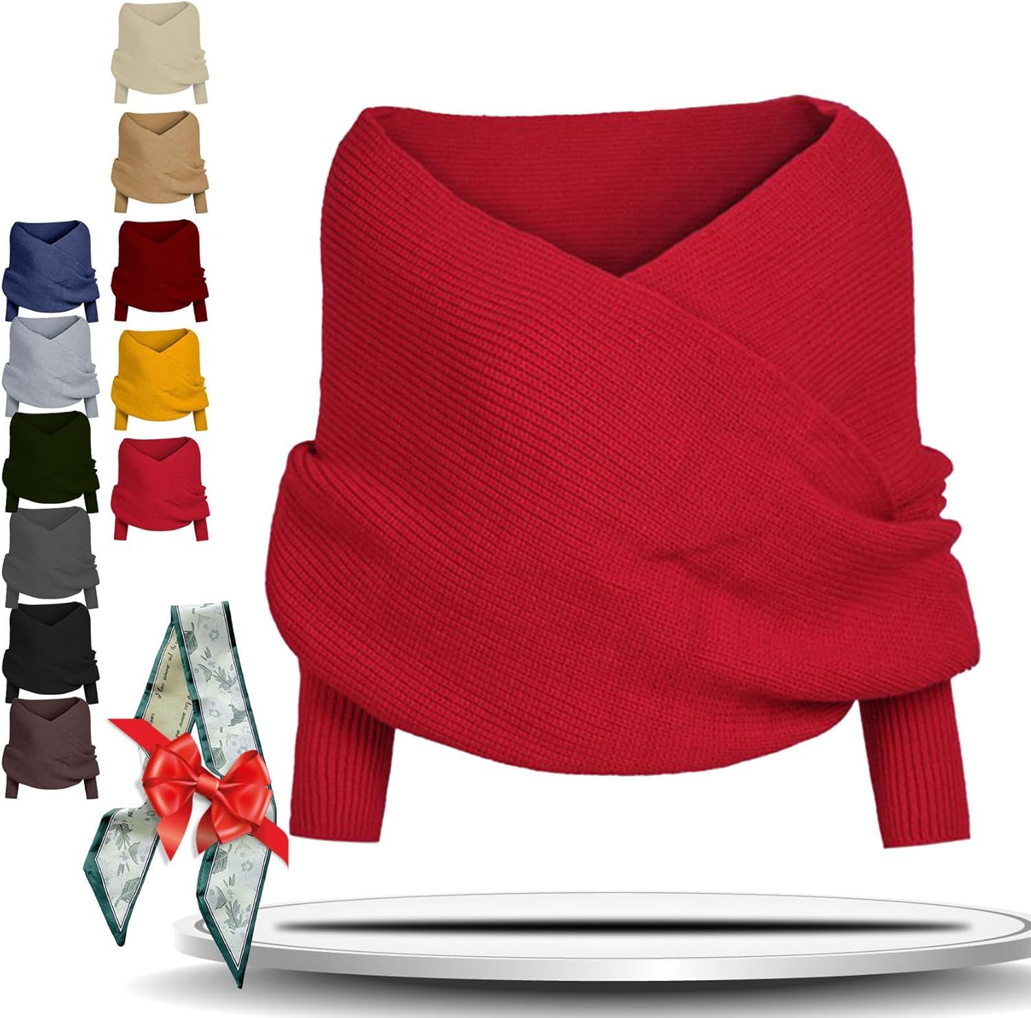 Dodorado Knitted Cable Wrap for Women Knitted Cable Wrap, Shrugs for ...