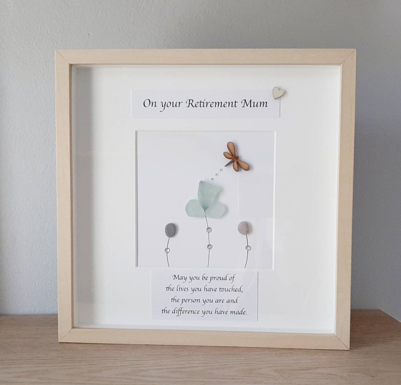 Personalised Retirement Sea Glass Art