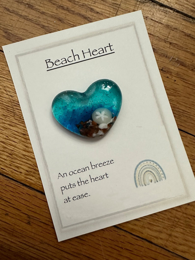 🔥last Day 49 Off 🎁glass Beach Pocket Heart