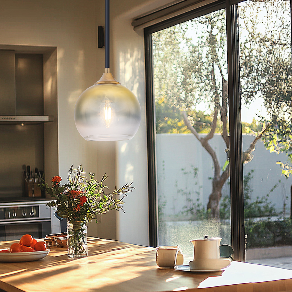 Homdiy Simple Glass Pendant Lighting Modern Kitchen Hanging Lamp ...
