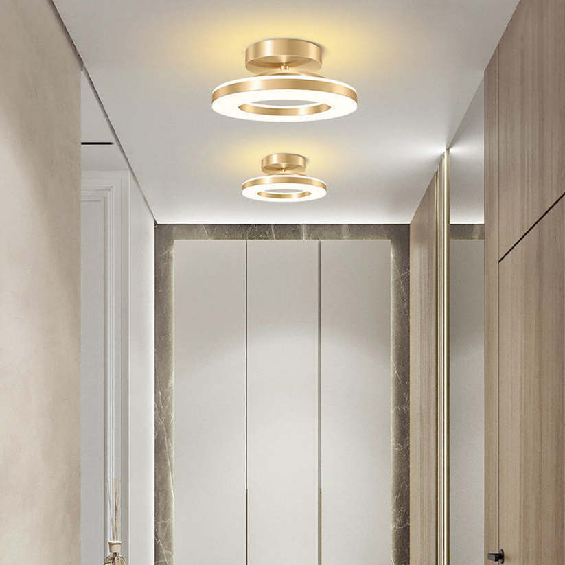 Homdiy Ceiling Lamp Modern Gold Iron Semi-Flush Hallway LED Ceiling ...