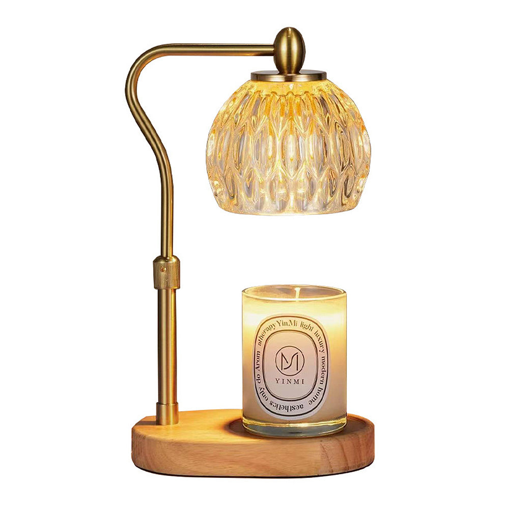 Homdiy Contemporary Simple Glass Candle Warmer Light Gold Bedroom Candle Lamp Homdiy UK