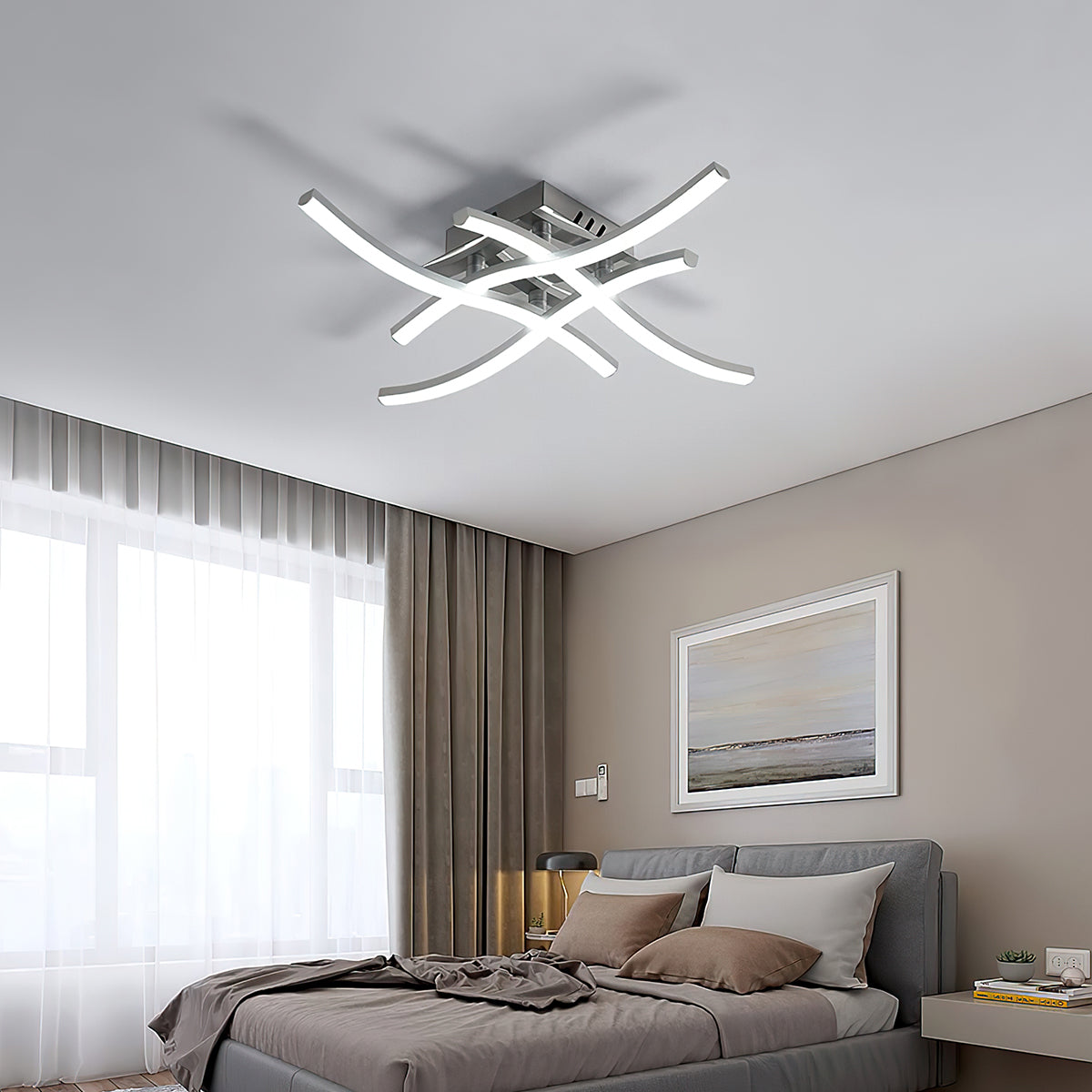 Silver bedroom ceiling light store