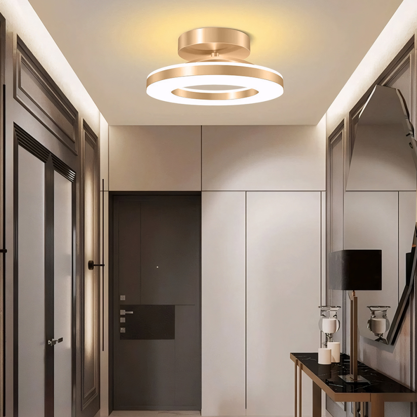 Homdiy Ceiling Lamp Modern Gold Iron Semi-Flush Hallway LED Ceiling ...