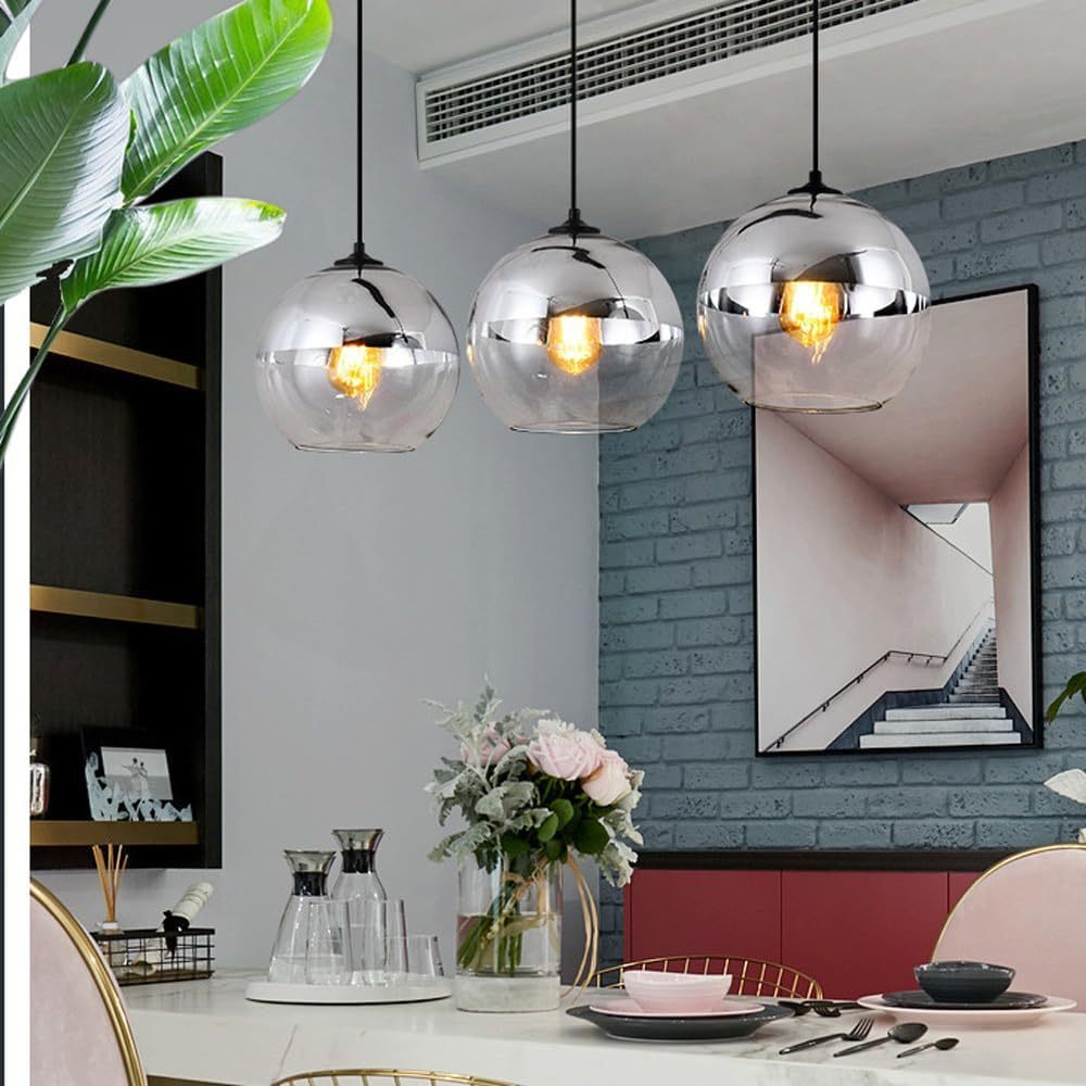 Homdiy Simple Glass Pendant Lighting Modern Kitchen Hanging Lamp ...