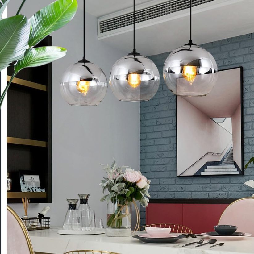 Homdiy Simple Glass Pendant Lighting Modern Kitchen Hanging Lamp ...