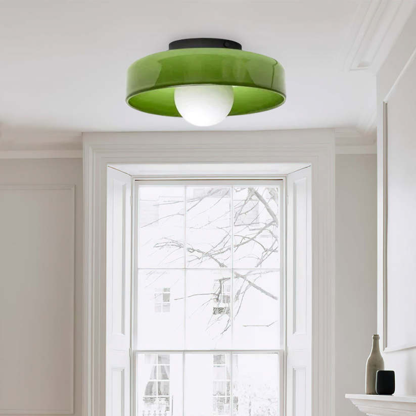 Homdiy Low Ceiling Light Glass Round LED Modern Flush Mount Ceiling ...