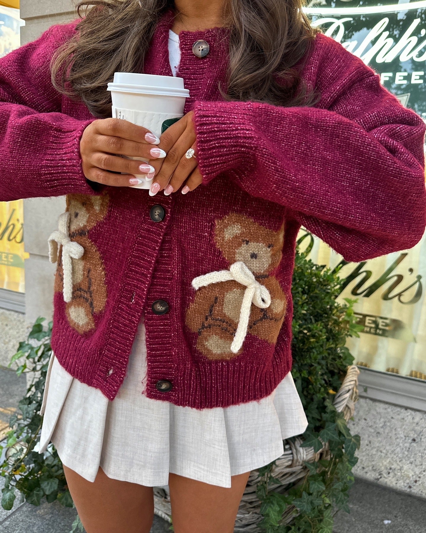 Bow Teddy Bear Cardigan