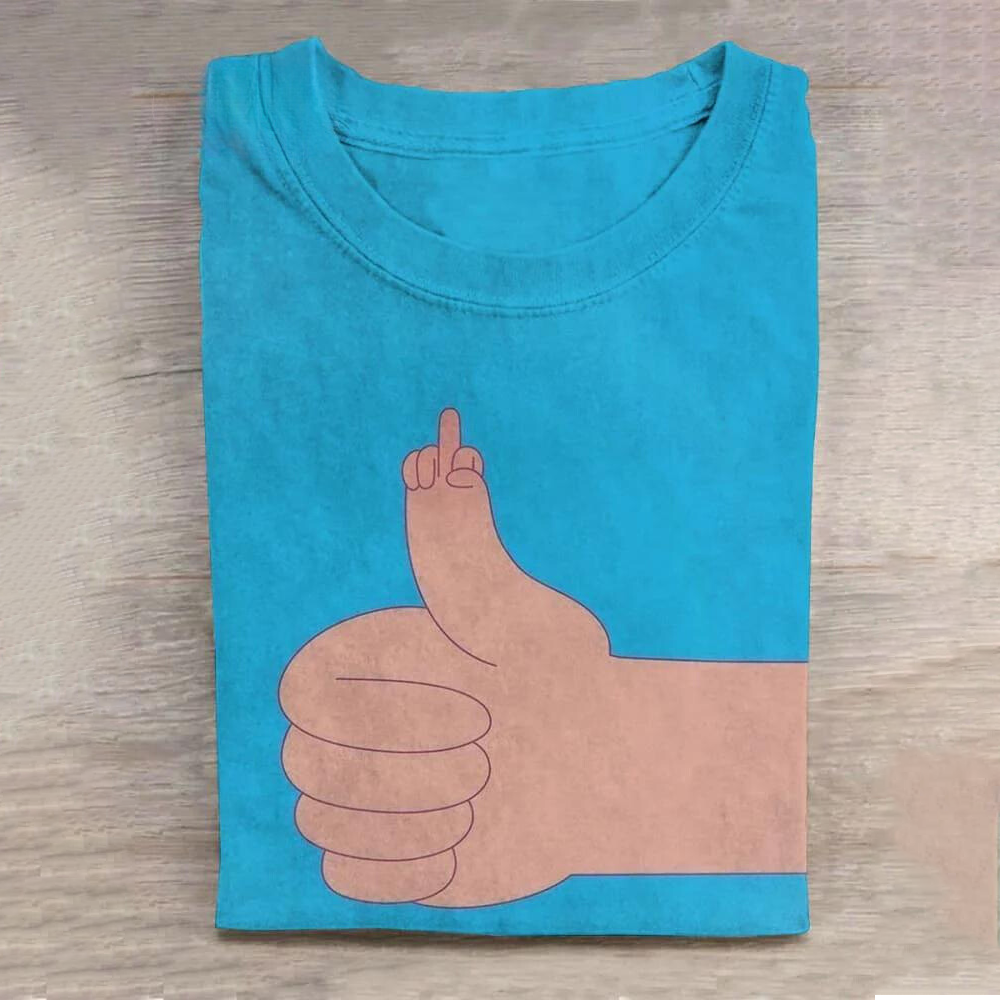 Thumb Up And Middle Finger Up T-Shirt