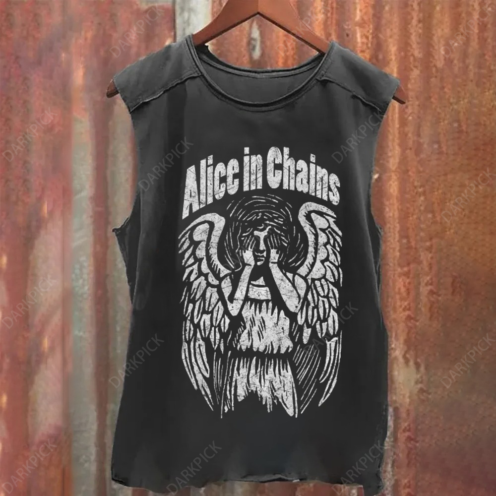 Unisex Vintage Washed Alice In Chains Tank Top