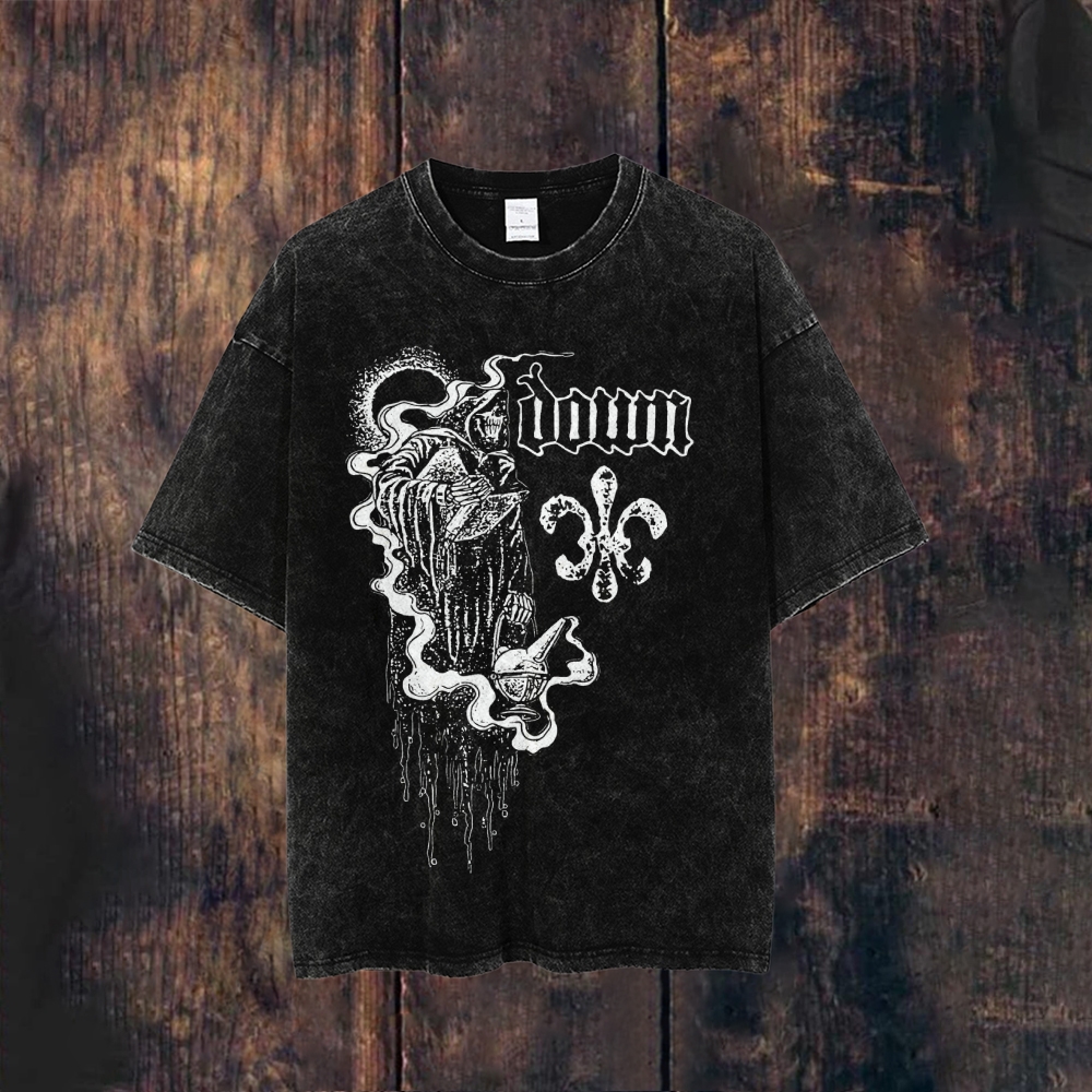 Unisex Washed DOWN Band T-shirt