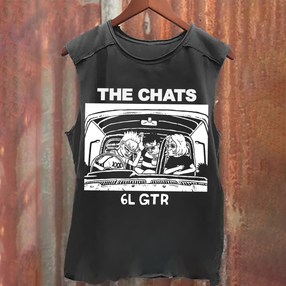 Unisex Vintage Washed The Chats Punk Rock Band Tank Top