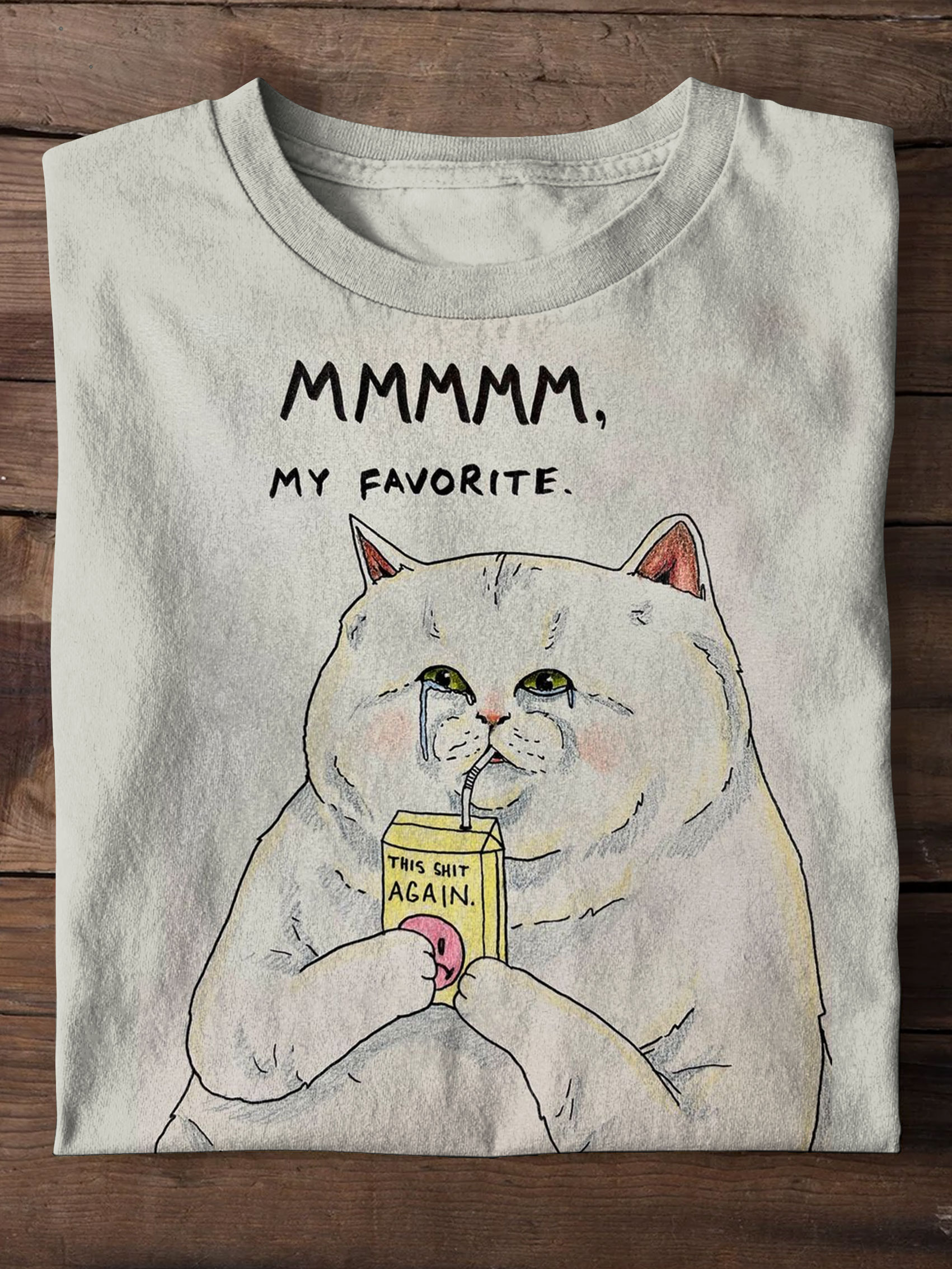 Funny Cat This Shit Again Art Print Casaul Short Sleeve T-shirt – darkpick