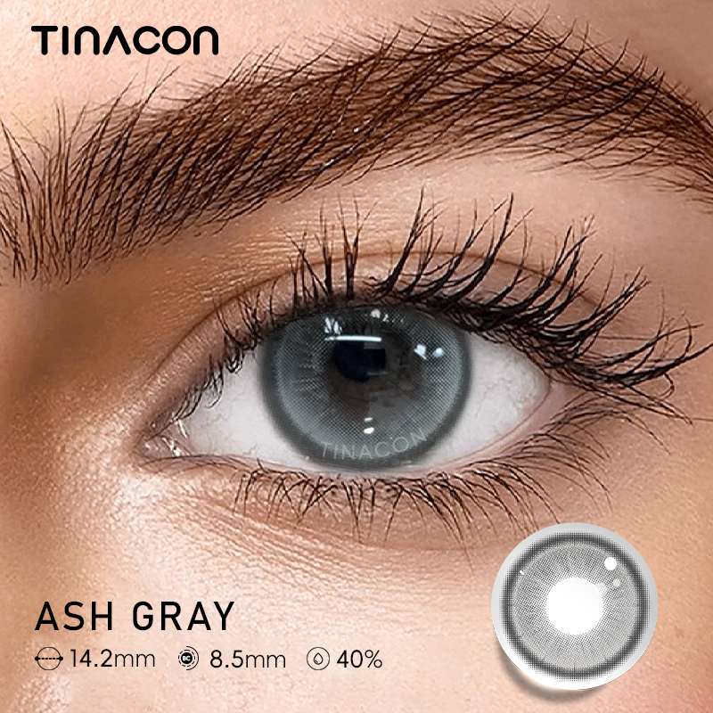 【TiNACON】 Ash Gray 14.2mm 6 Months Colored Soft Contact Lens