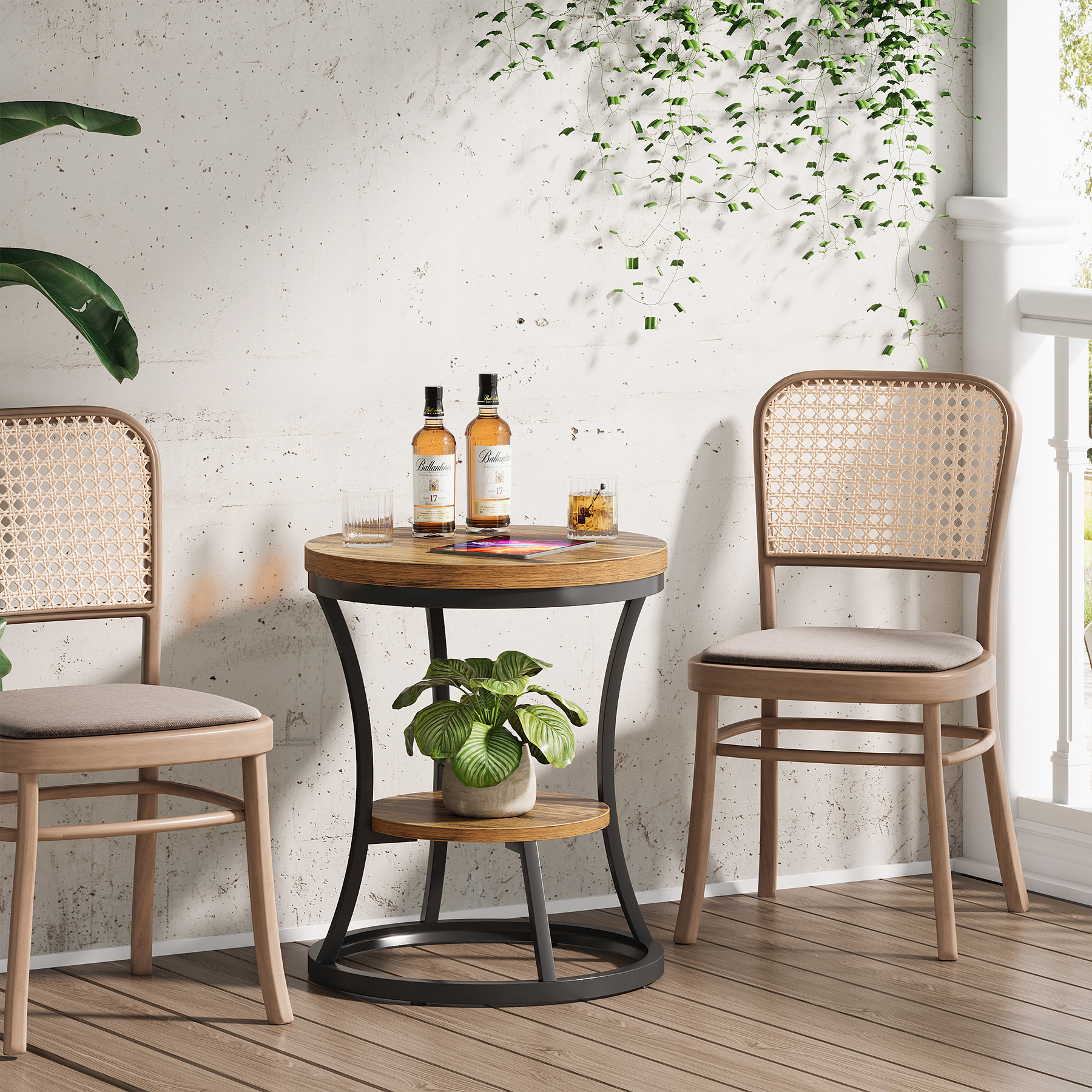 Industrial round side table store