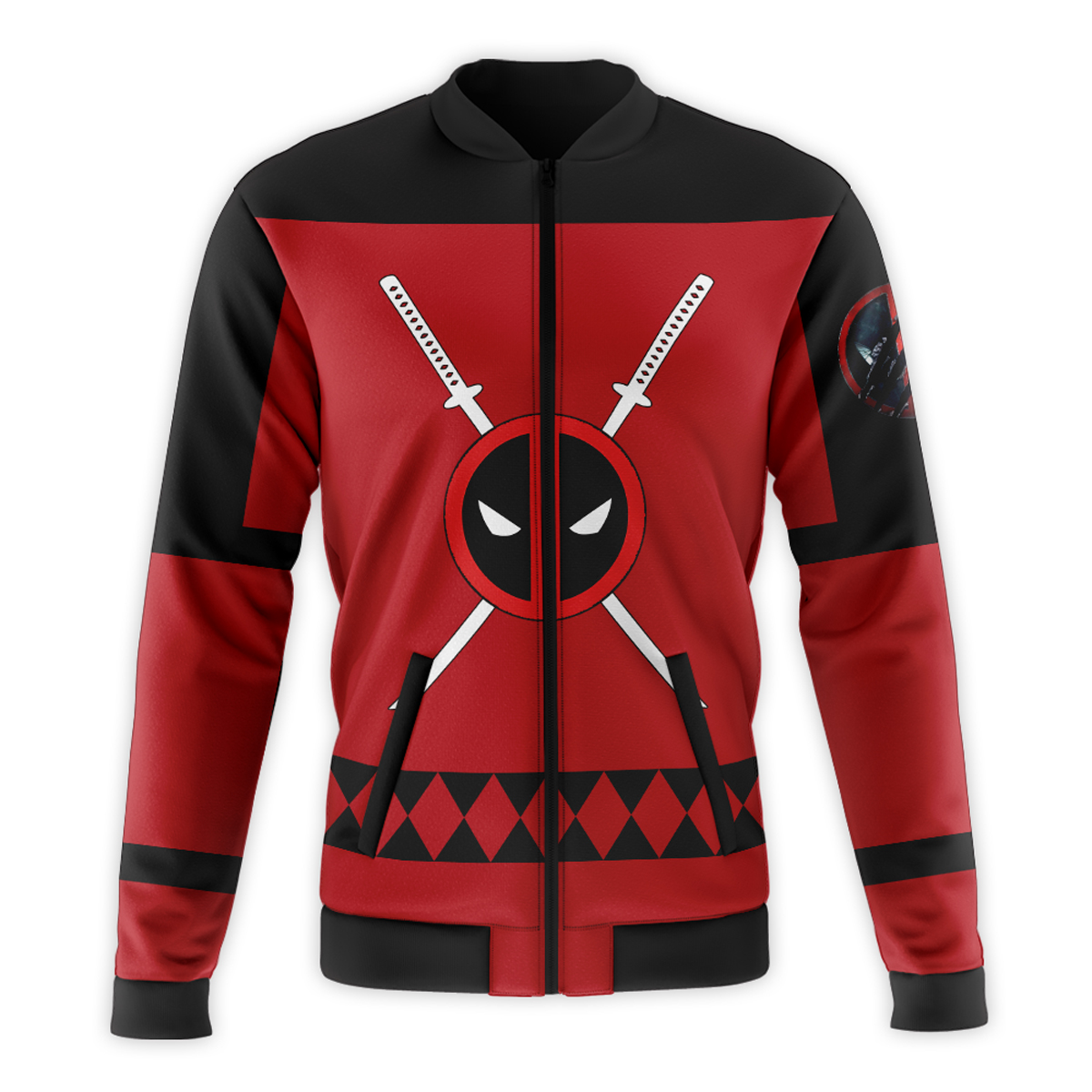 Deadpool Red Symbol Bomber Jacket – MensCompressionShirt