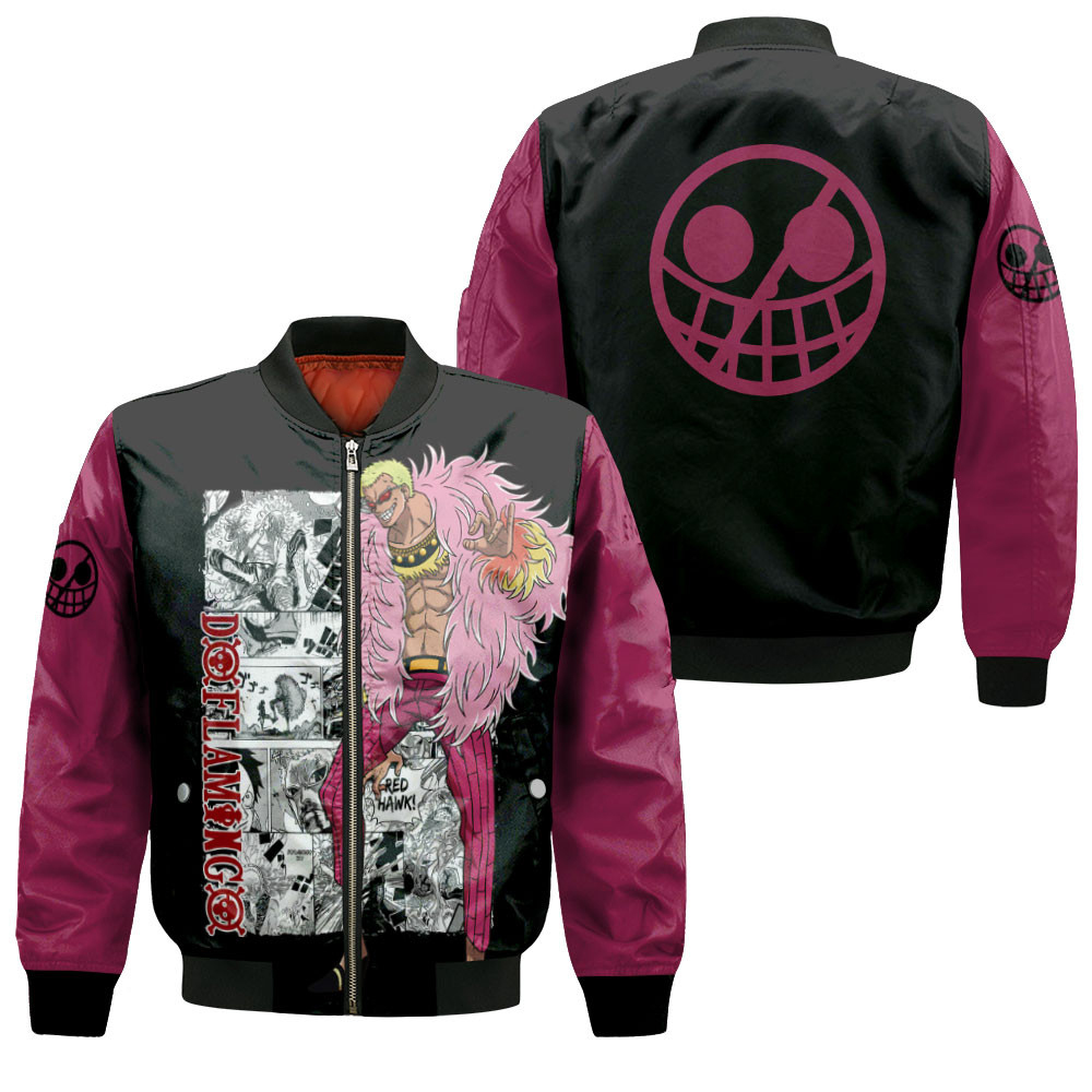 Doflamingo Anime Bomber Jacket Mix Manga – MensCompressionShirt