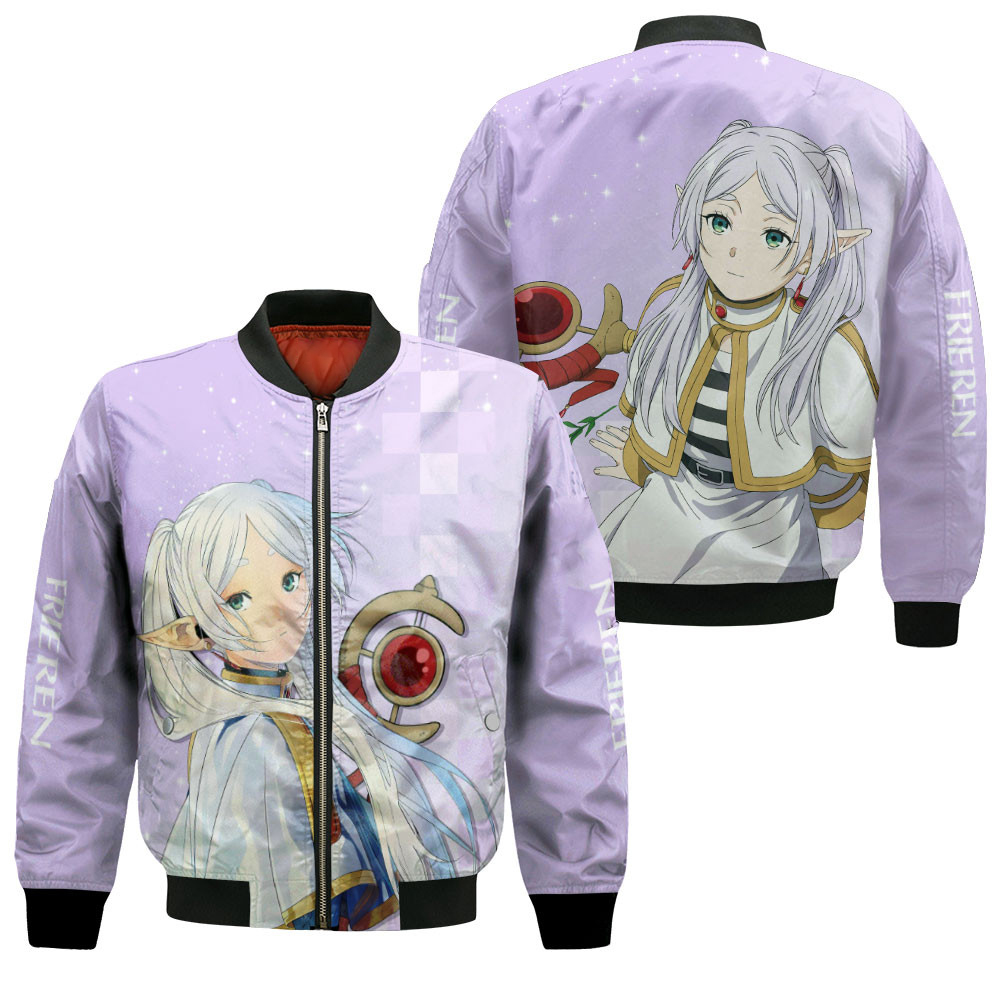 Frieren Anime Bomber Jacket Clothes – MensCompressionShirt