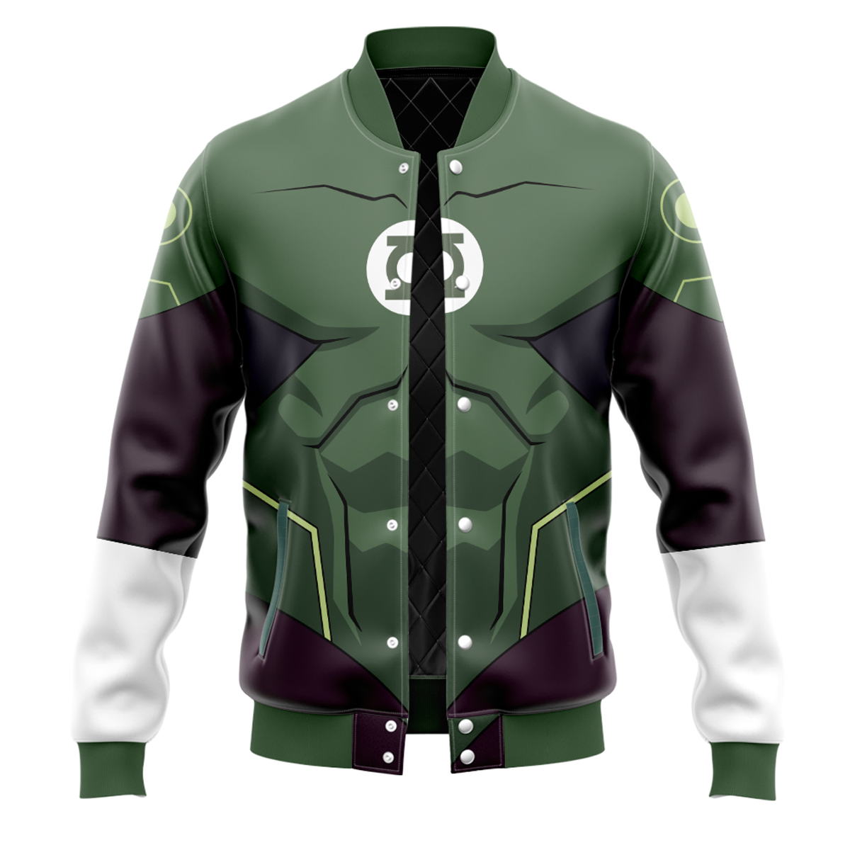 Green Lantern Symbol Green Varsity Jacket – MensCompressionShirt