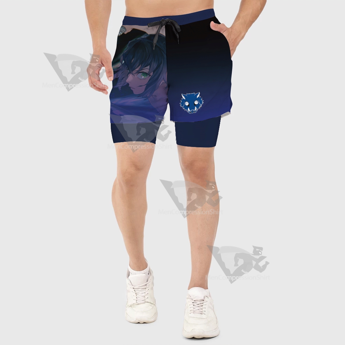 Inosuke Hashibira Anime Black Men Compression Gym Short ...