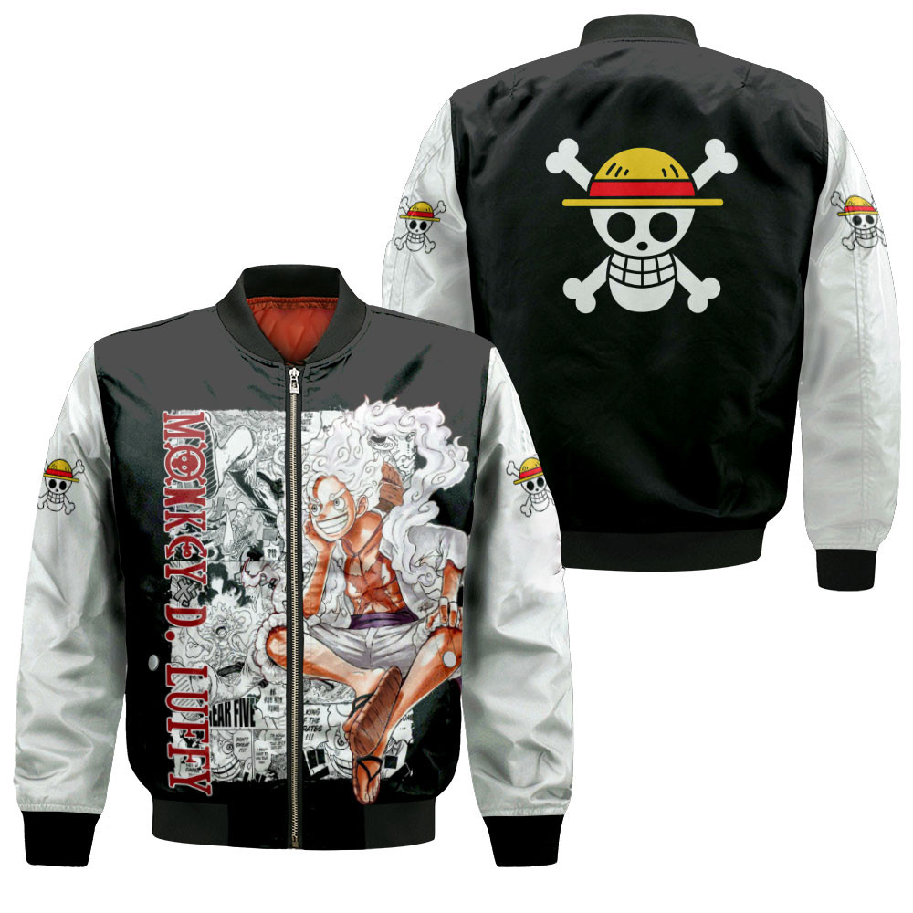 Luffy Gear 5 Personalized Anime Bomber Jacket Mix Manga ...