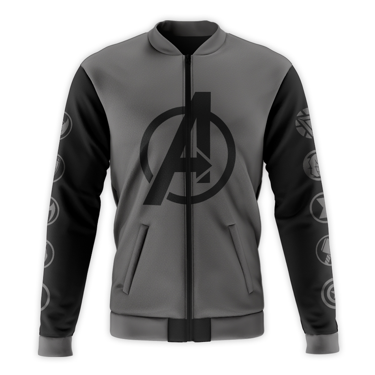 Marvel Avengers Symbol Grey Bomber Jacket – MensCompressionShirt