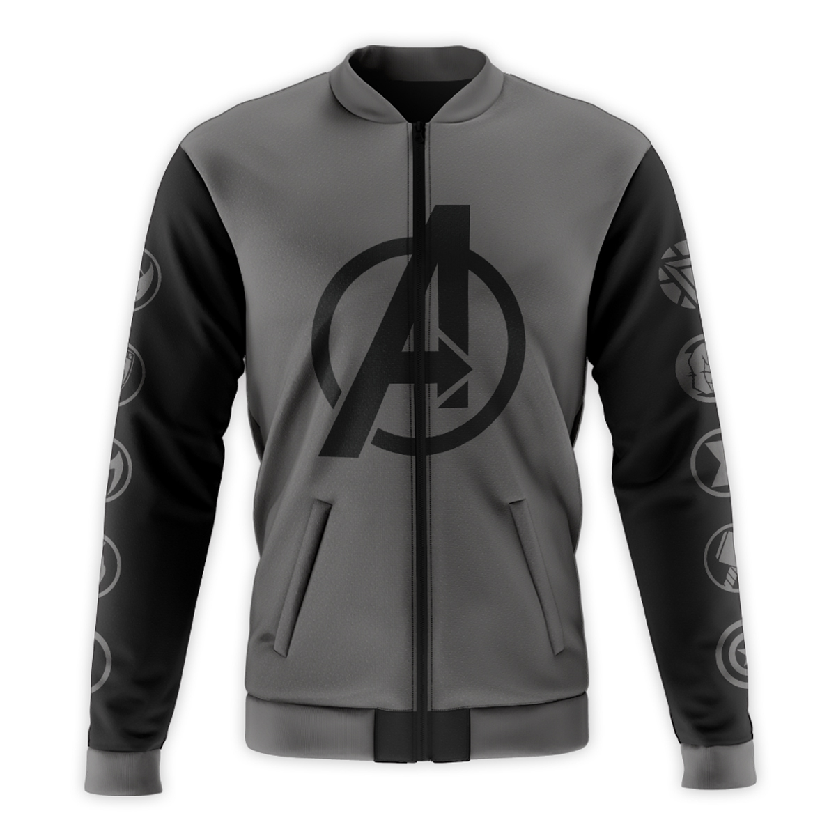 Marvel Avengers Symbol Grey Bomber Jacket – MensCompressionShirt