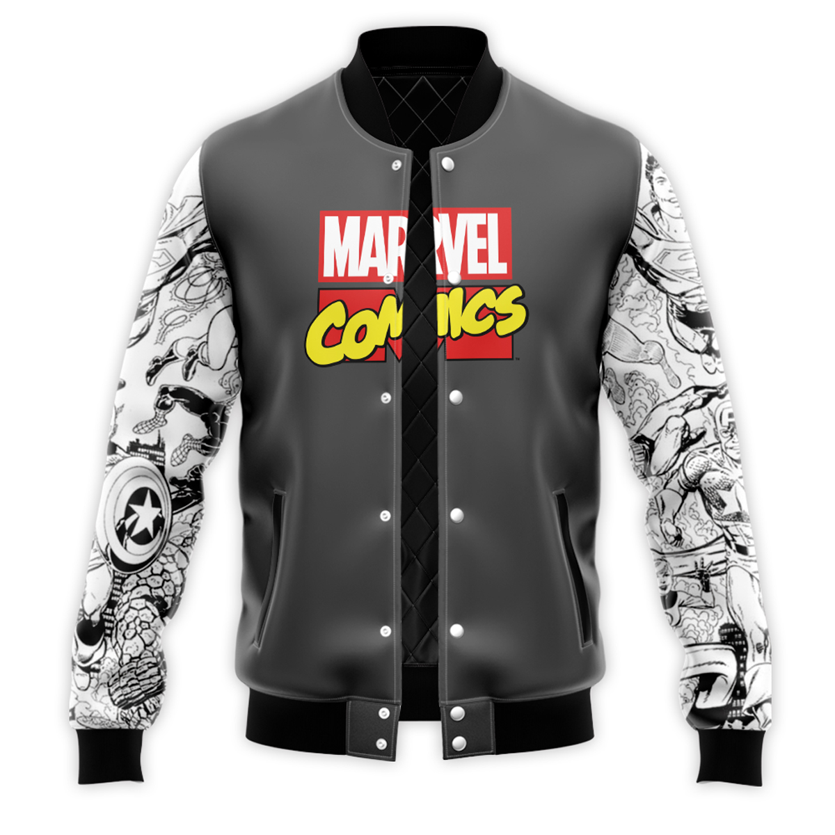 Marvel Comics Symbol Varsity Jacket – MensCompressionShirt