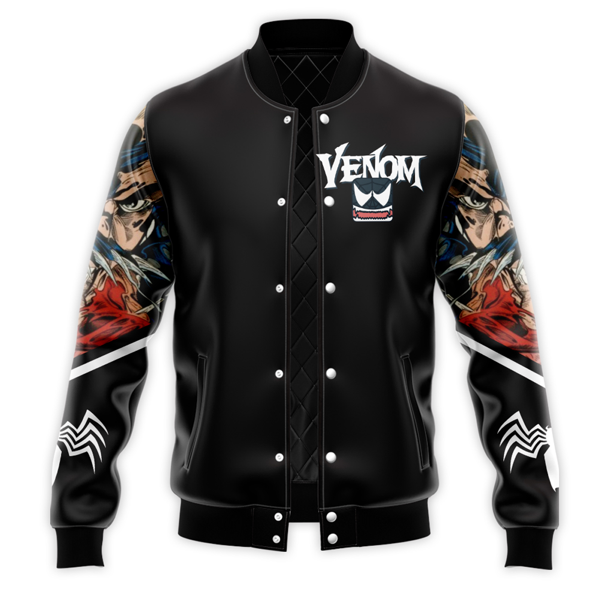 Marvel Venom Comics Black Varsity Jacket – MensCompressionShirt