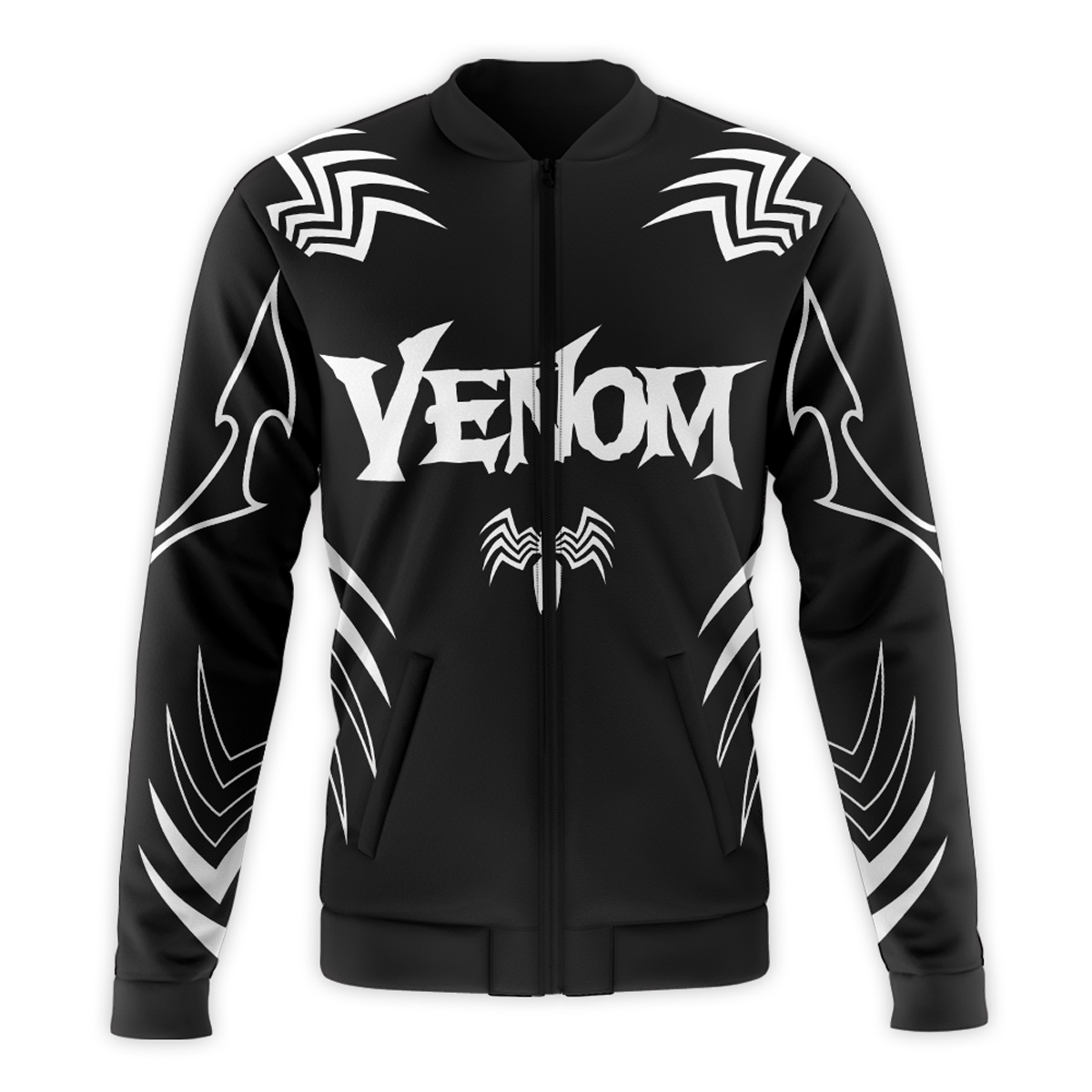 Marvel Venom Symbol Black Bomber Jacket – MensCompressionShirt