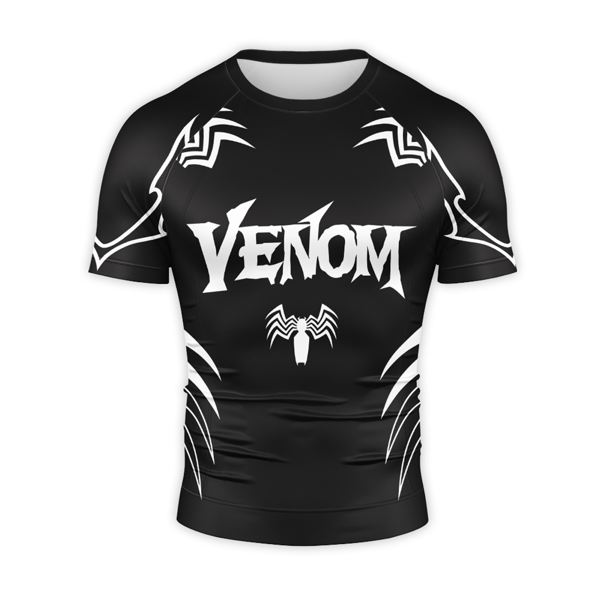 Marvel Venom Symbol Black Short Sleeve Compression Shirt ...