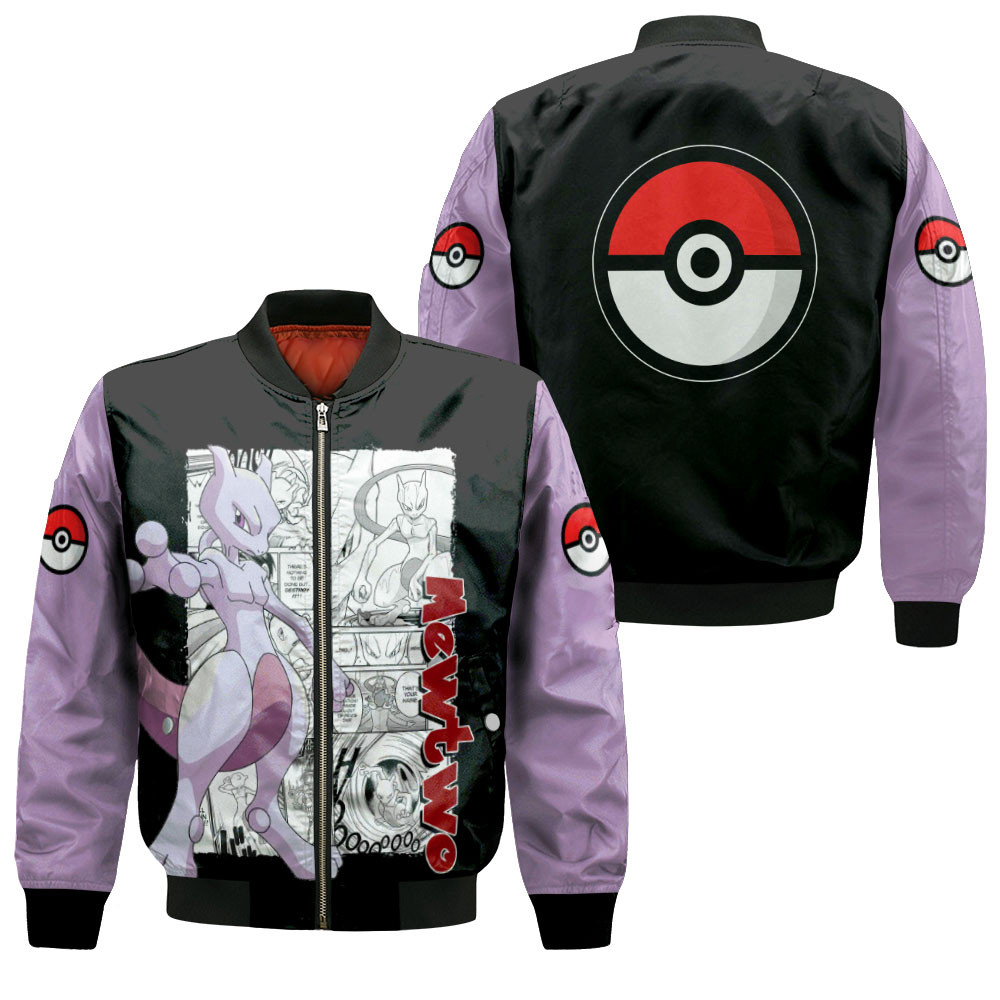 Mewtwo Anime Bomber Jacket Mix Manga – MensCompressionShirt