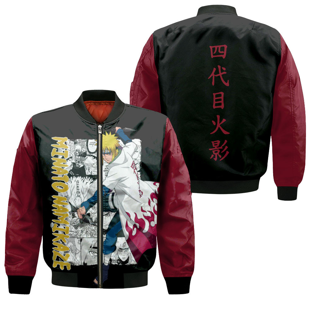 Minato Namikaze Anime Bomber Jacket Mix Manga Personalized Clothes ...