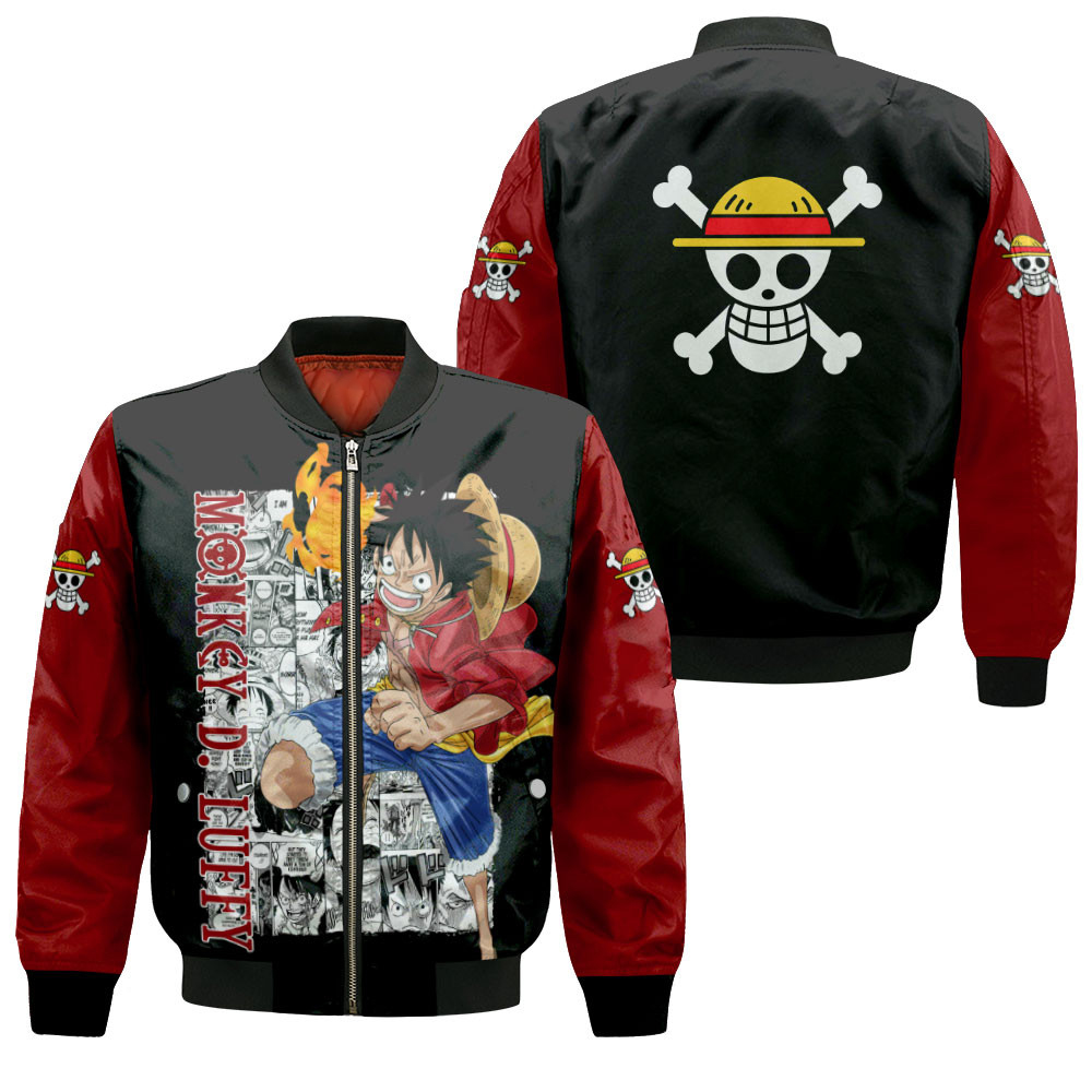 Monkey D Luffy Anime Bomber Jacket Personalized Name – MensCompressionShirt