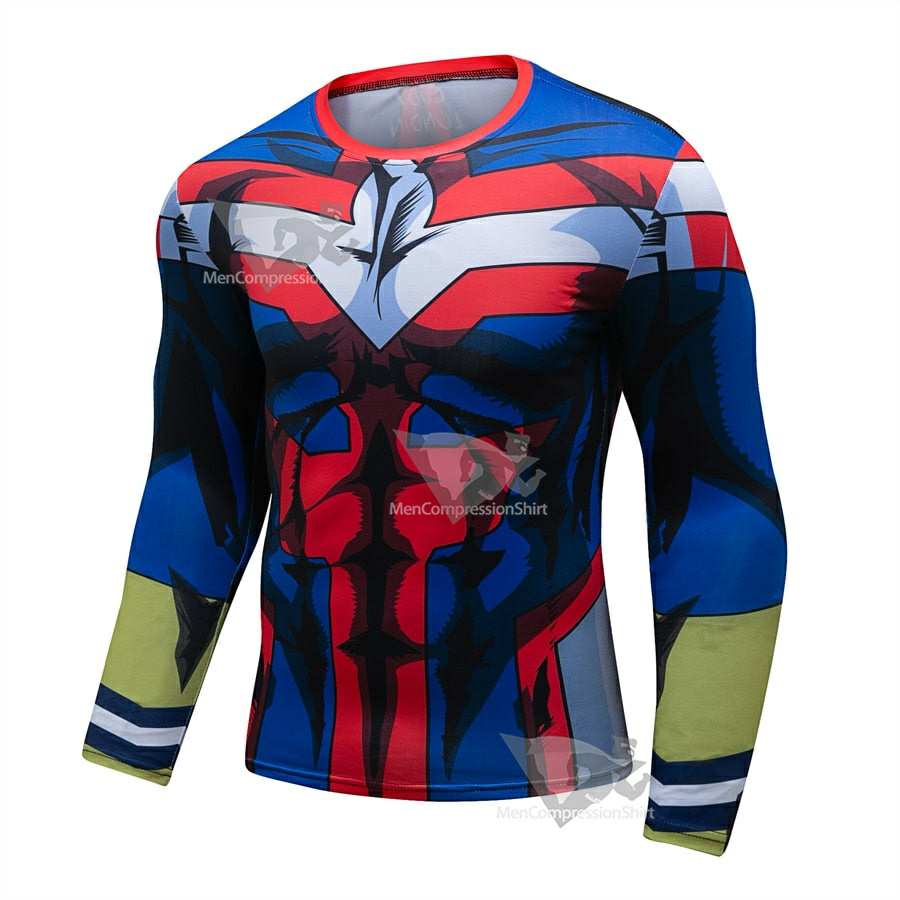 My Hero Academia Compression All Might Elite Long Sleeve Rashguard ...