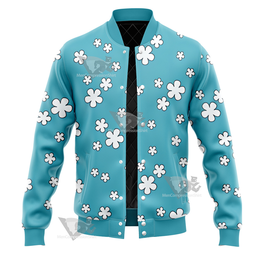 Nami Kimono Blue Flower Varsity Jacket – MensCompressionShirt