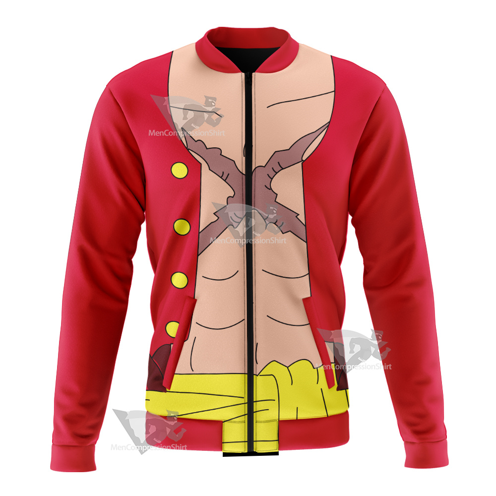 One Piece Monkey D Luffy Bomber Jacket – MensCompressionShirt