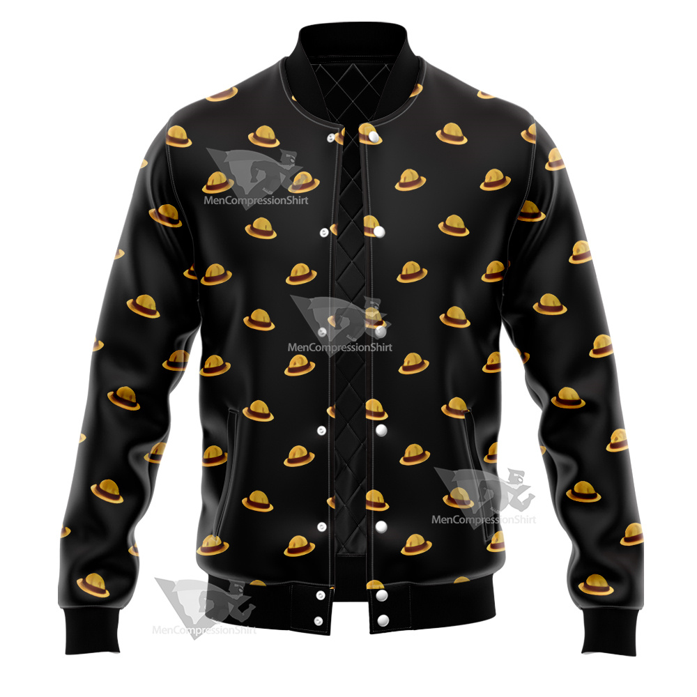 One Piece Monkey D Luffy Hat Varsity Jacket – MensCompressionShirt