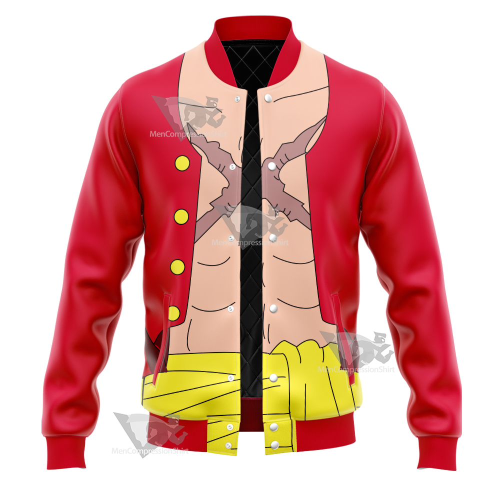 One Piece Monkey D Luffy Varsity Jacket – MensCompressionShirt