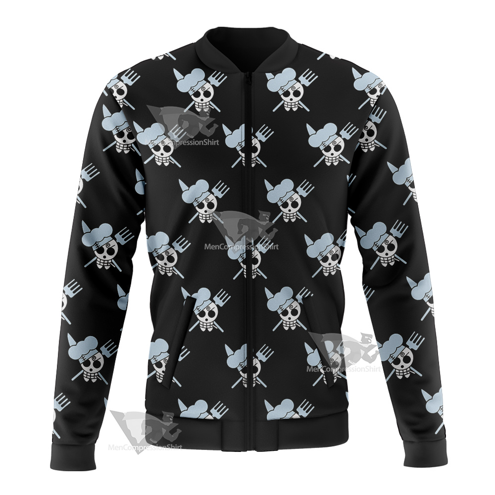 One Piece Vinsmoke Sanji Pirate Flag Bomber Jacket – MensCompressionShirt
