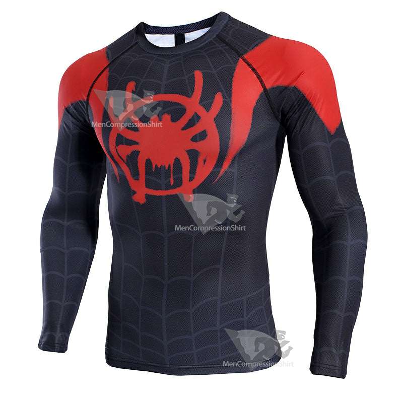 Parker Miles Morales Long Sleeve Compression Shirt MensCompressionShirt