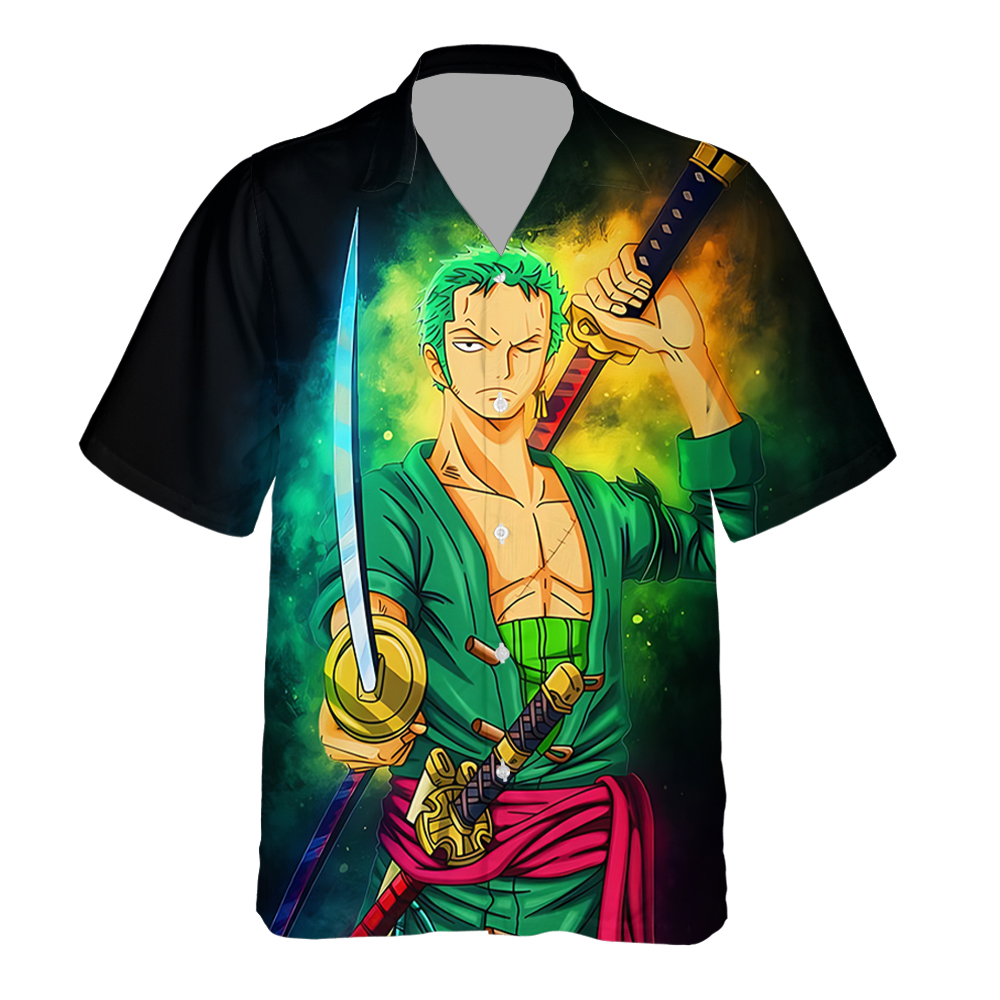Roronoa Zoro 3d Printed Hawaiian Shirt Featuring Triple Sword Design ...
