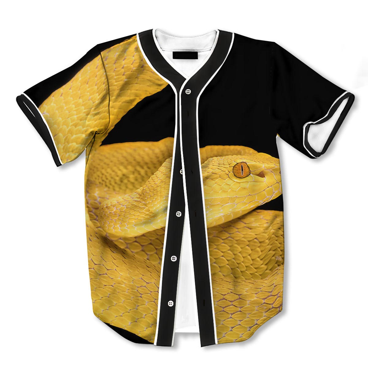 Snake Yellow 3d Print Full Size Baseball Jerseys – MensCompressionShirt