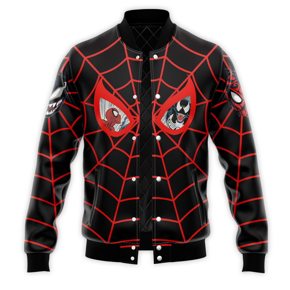 Spiderman Red Web Venom Varsity Jacket – MensCompressionShirt