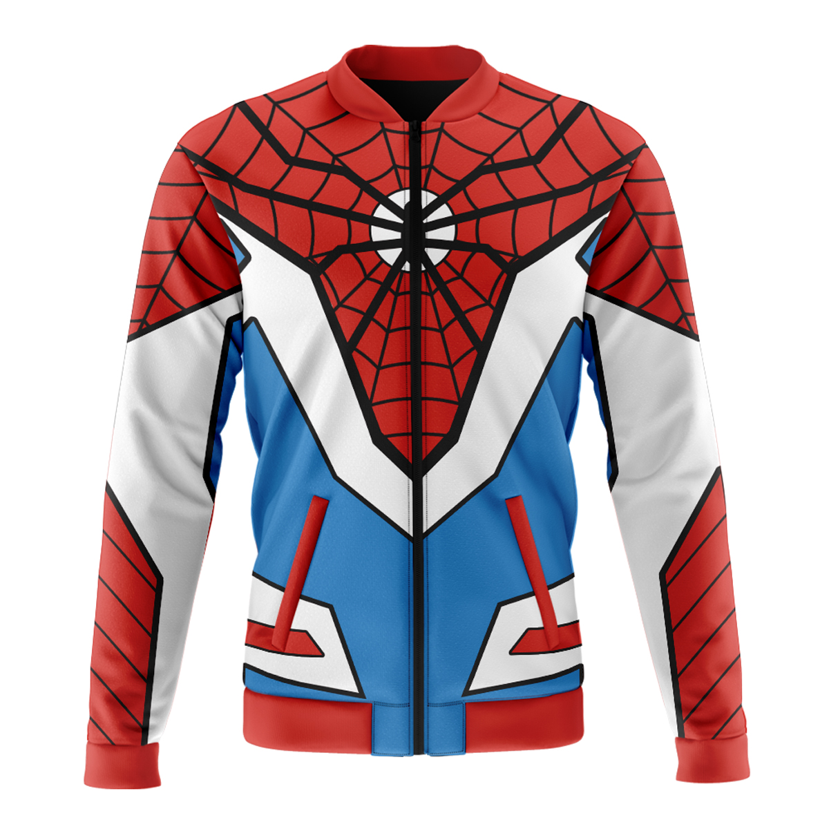 Spiderman Spider Verse Red Blue Bomber Jacket – MensCompressionShirt