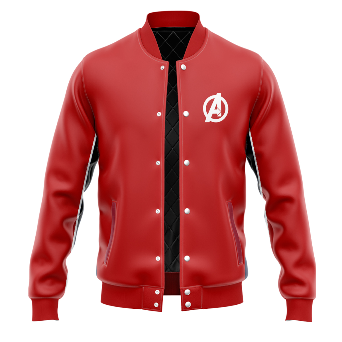 Superhero Symbol Red Blue Varsity Jacket – MensCompressionShirt