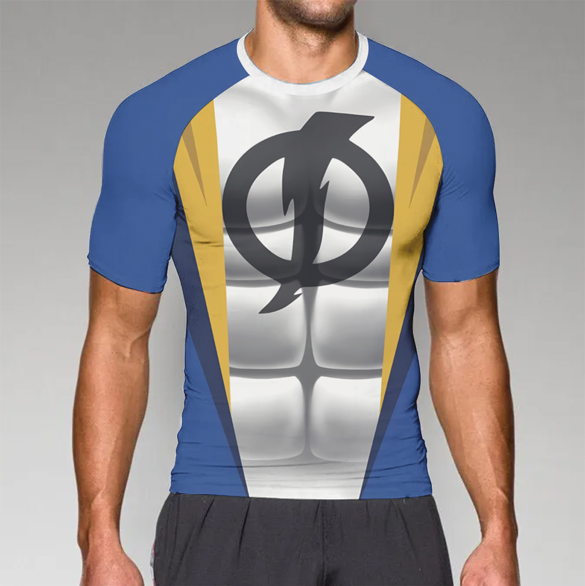 Supoerhero Super Shock Blue Short Sleeve Compression Shirt ...