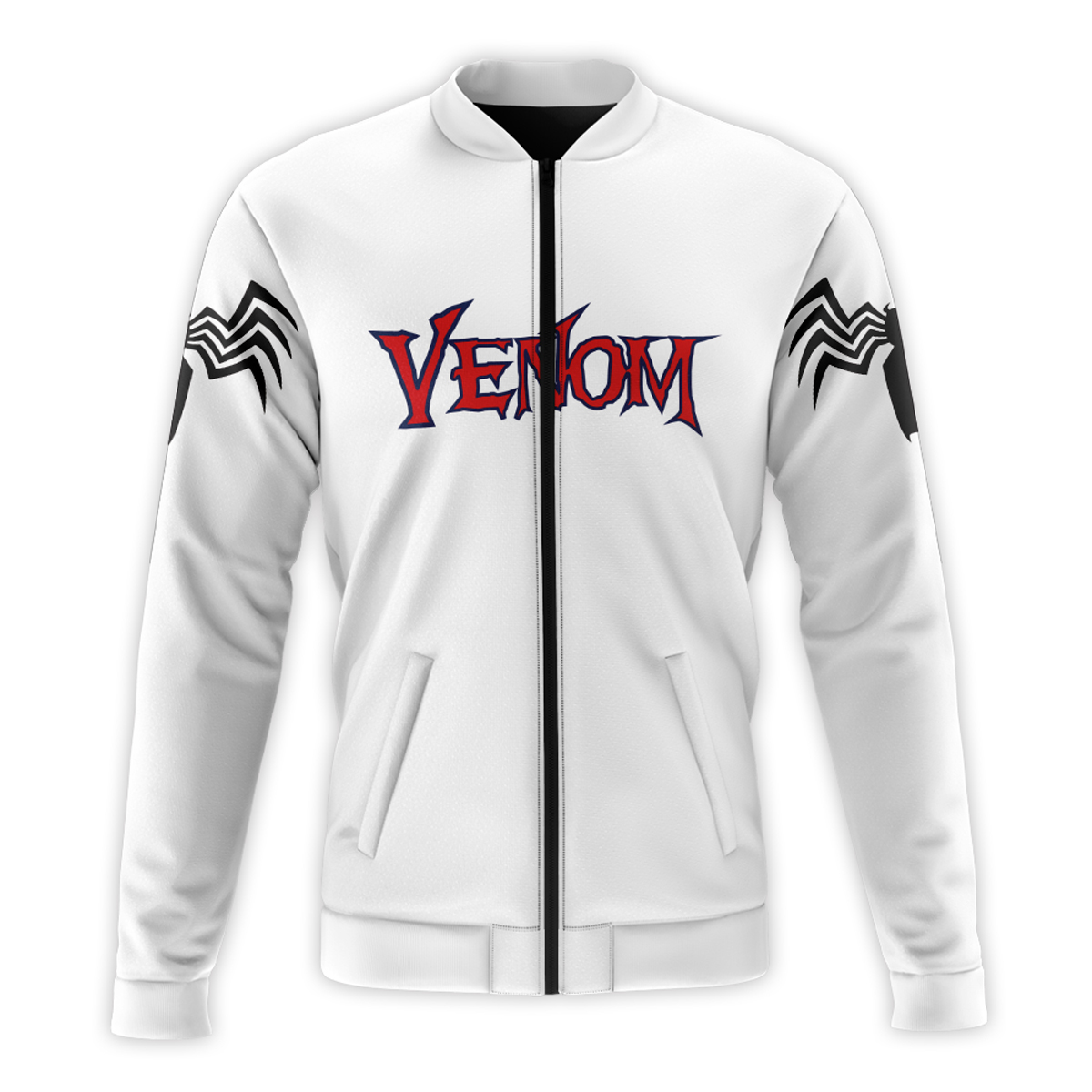 Venom Symbol White Bomber Jacket – MensCompressionShirt